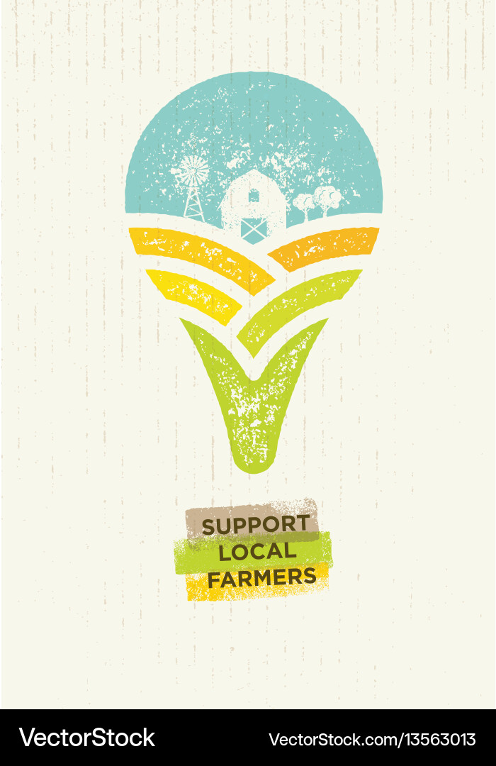 Support local farmers creative organic eco Vector Image