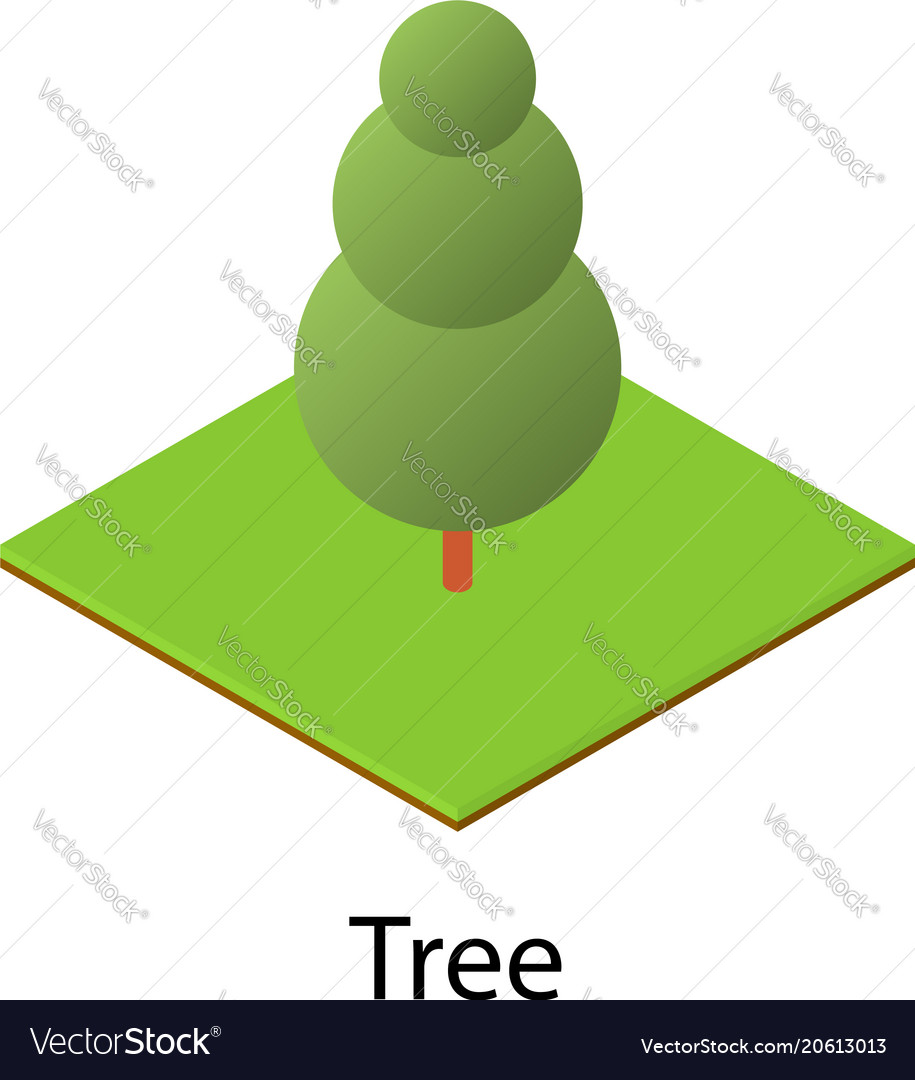 Tree icon isometric style Royalty Free Vector Image