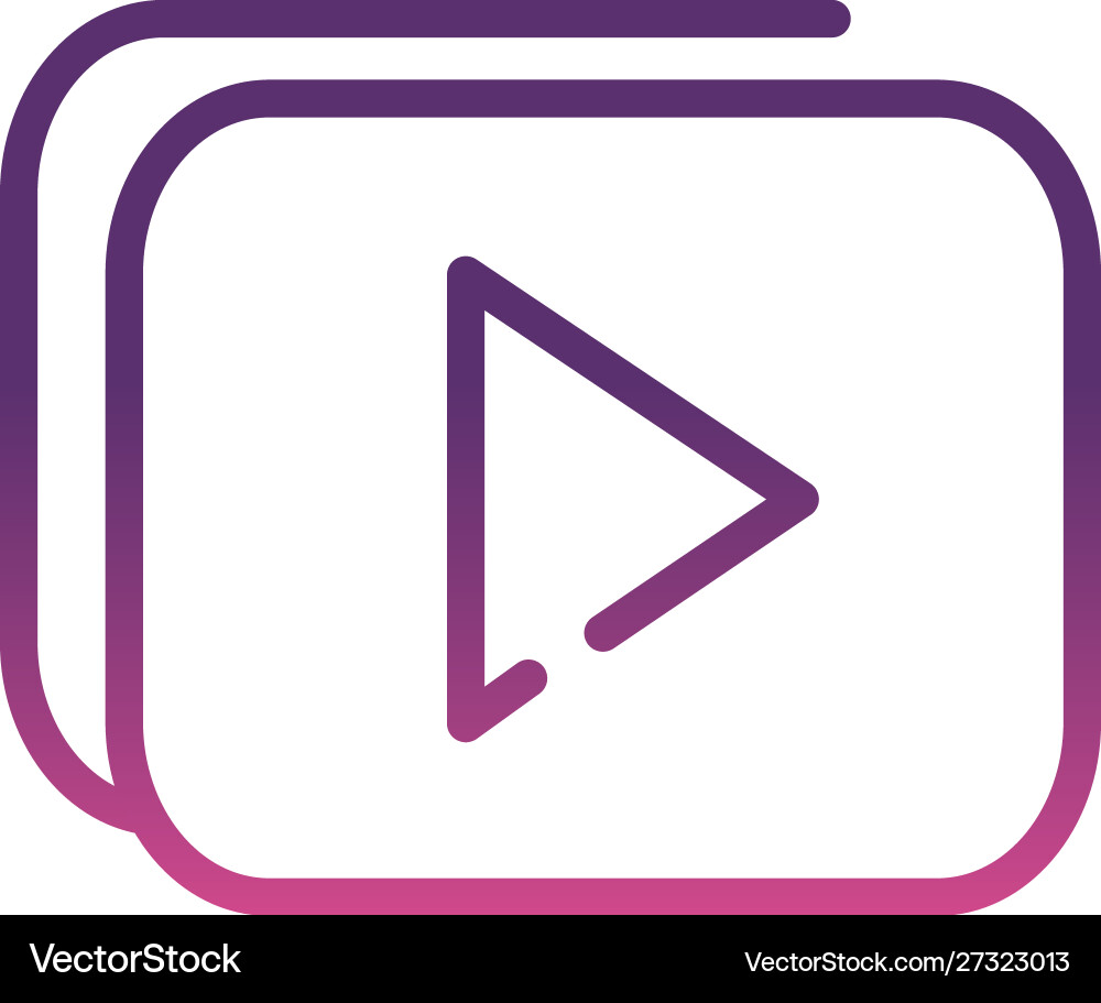 Video player network social media icon line Vector Image