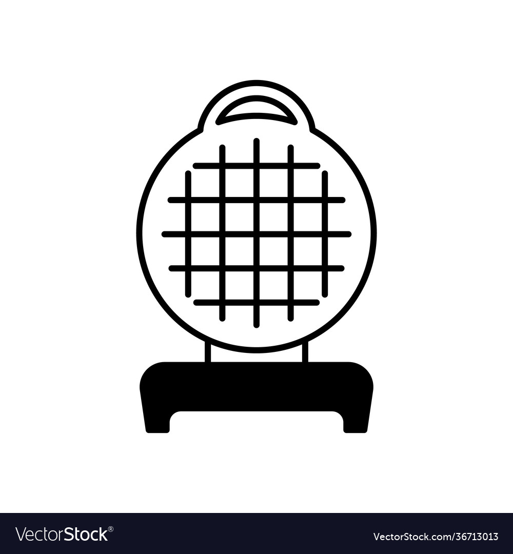 Waffle maker black linear icon Royalty Free Vector Image