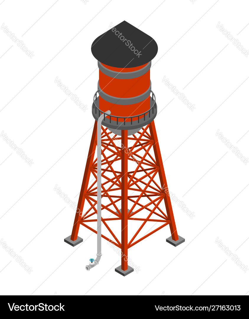 Water tower isometric isolated water-bearing Vector Image