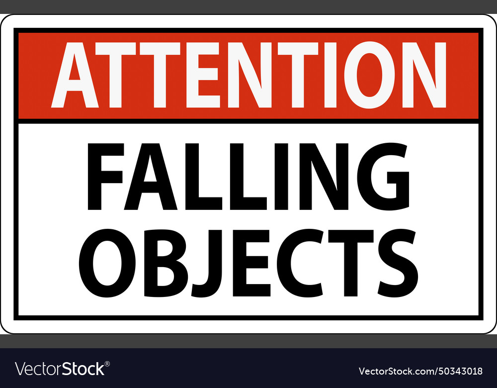 Attention sign falling objects Royalty Free Vector Image