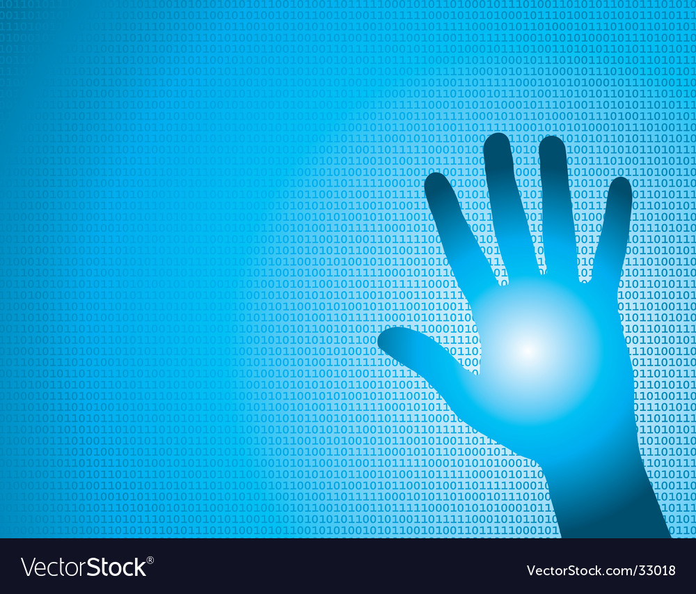 Binary hand Royalty Free Vector Image - VectorStock