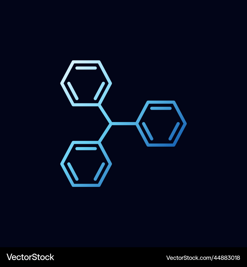 Chemical molecule with 3 hexagons chemistry Vector Image