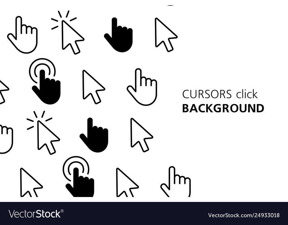 Cursors click background Royalty Free Vector Image
