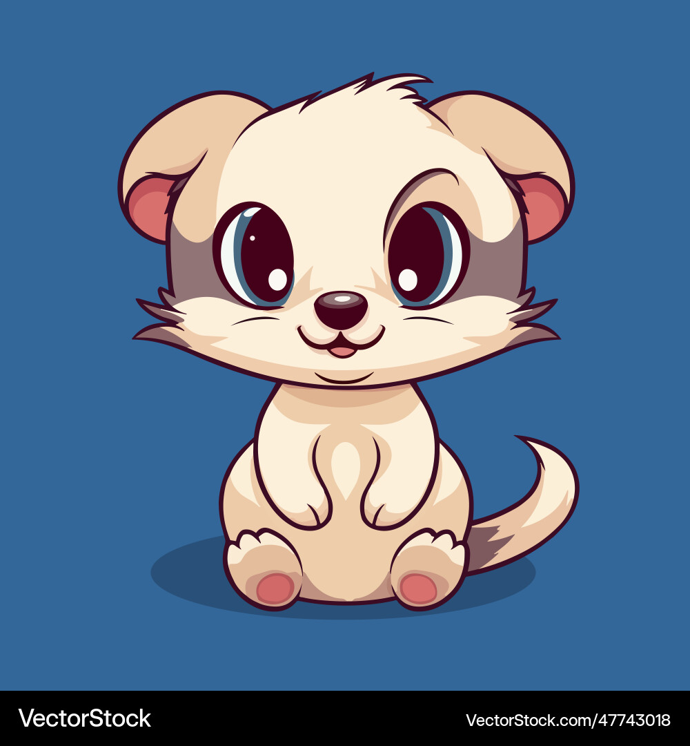 Cute ferret cartoon character Royalty Free Vector Image