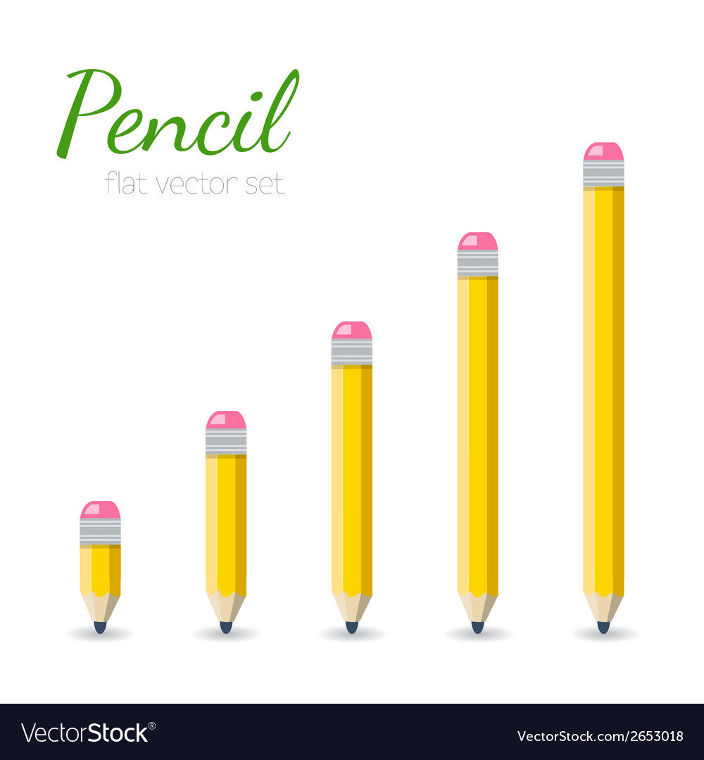 Flat pencils Royalty Free Vector Image - VectorStock