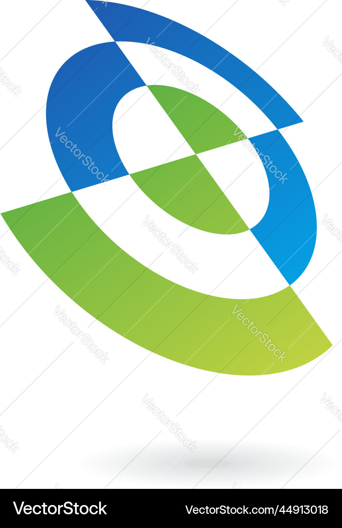 Green and blue abstract round target logo icon Vector Image