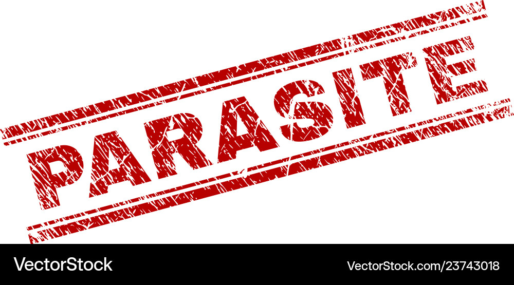 Grunge textured parasite stamp seal Royalty Free Vector