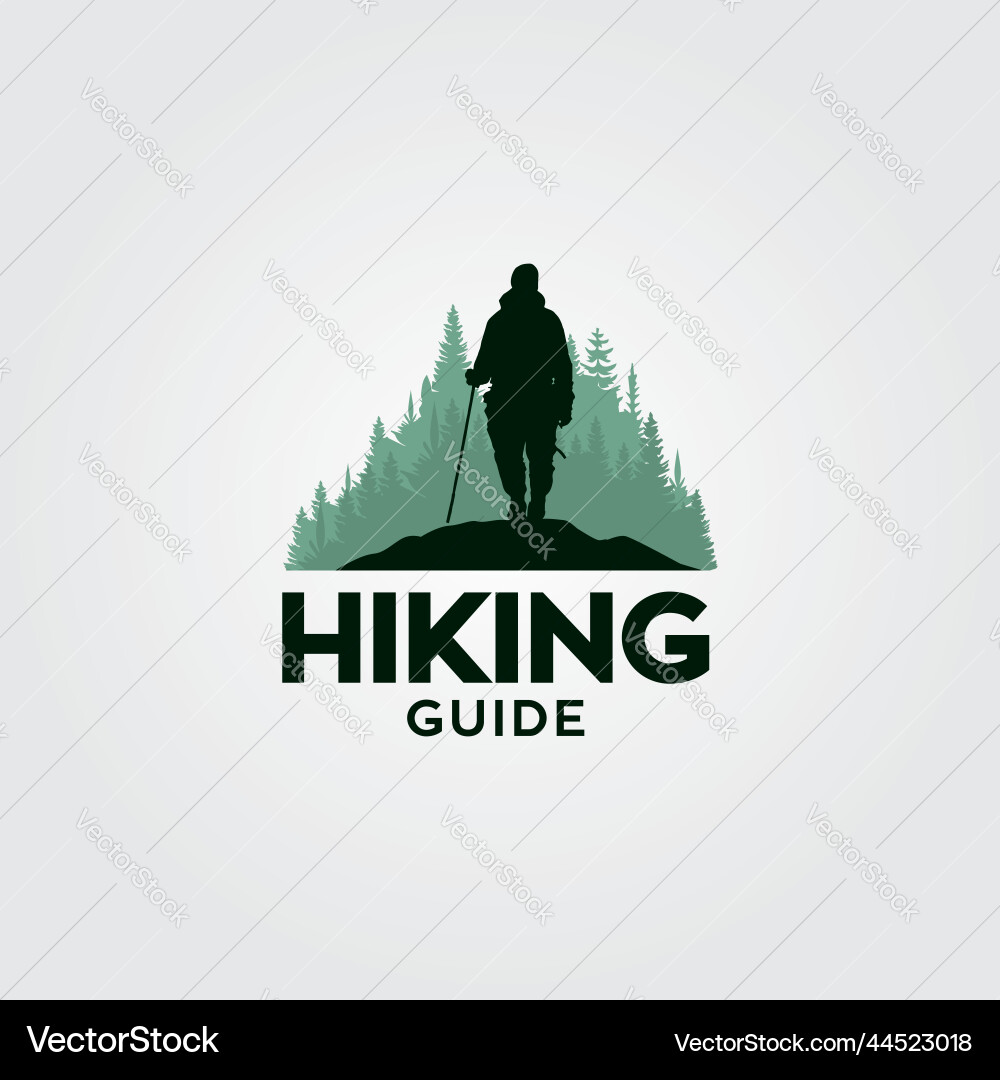 Hiking outdoor adventure logo Royalty Free Vector Image