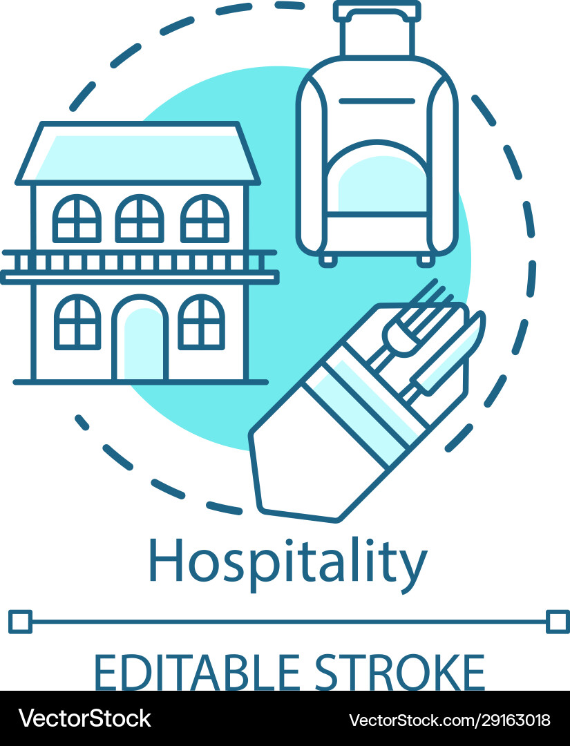 Hospitality concept icon lodging industry Vector Image