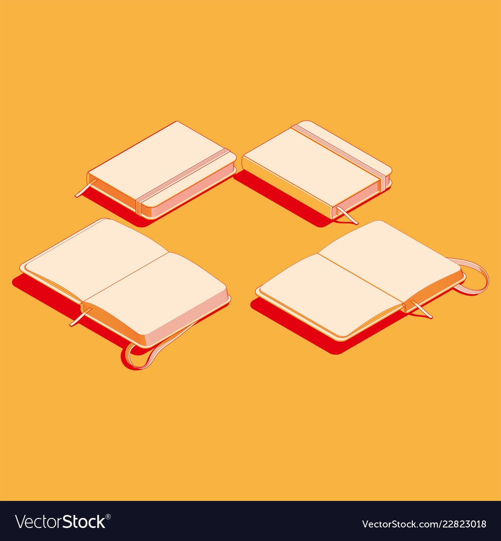 Isometric flat copybook Royalty Free Vector Image Isometric flat copybook Royalty Free Vector Image