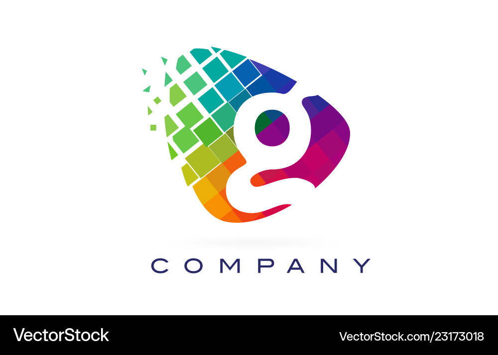 Letter g colourful rainbow logo design Royalty Free Vector