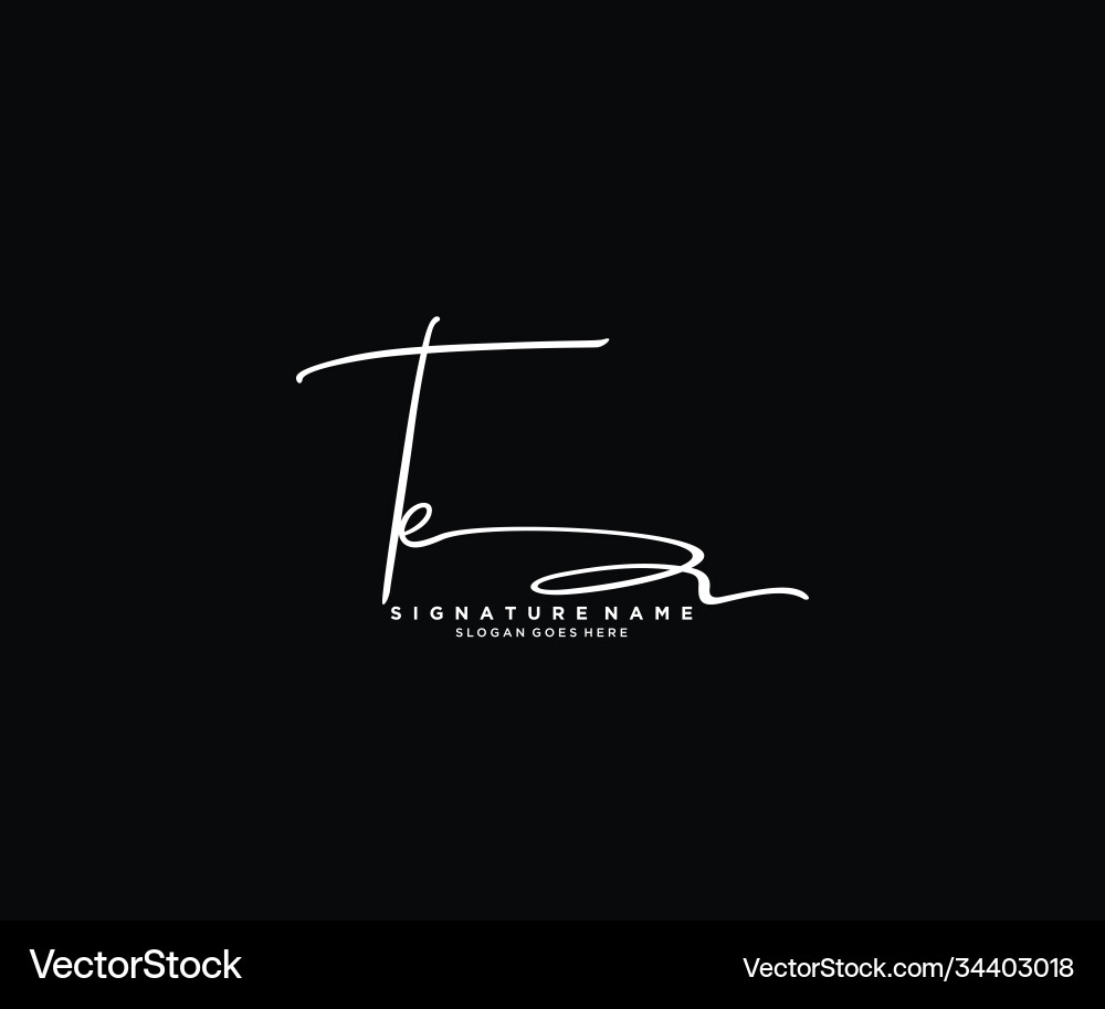 Letter te signature logo template Royalty Free Vector Image