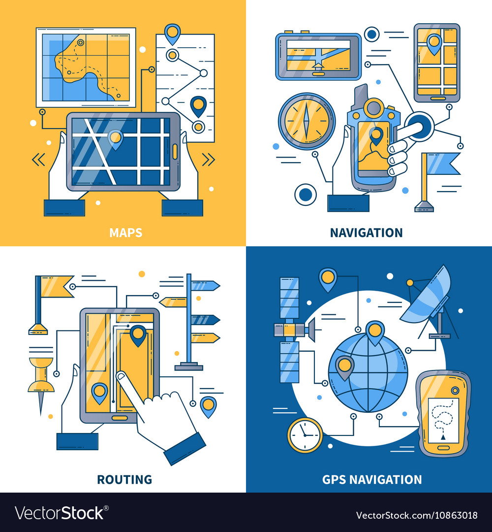 Navigation 2x2 design concept Royalty Free Vector Image