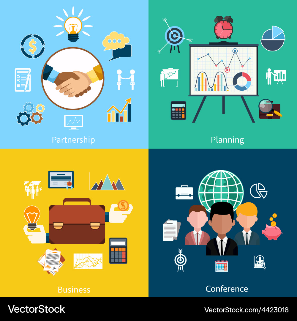 Partnership planning business and conference Vector Image