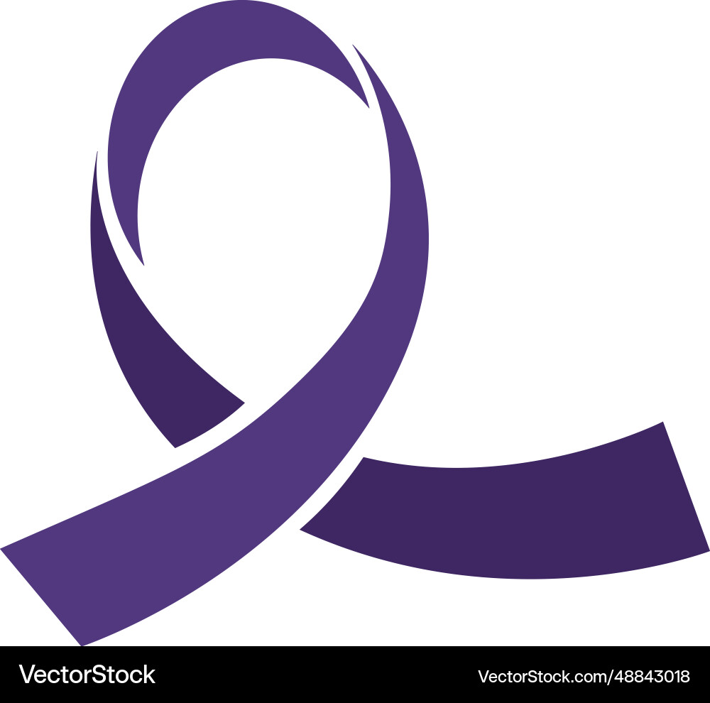 Purple ribbon campaign sign Royalty Free Vector Image