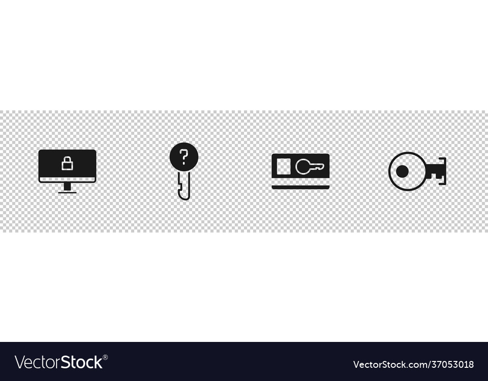 Set Lock On Computer Monitor Undefined Key Key Vector Image