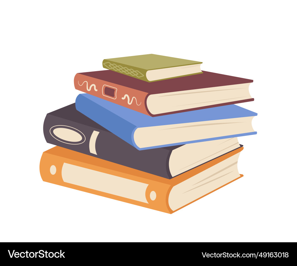 Stack of books materials for reading and education