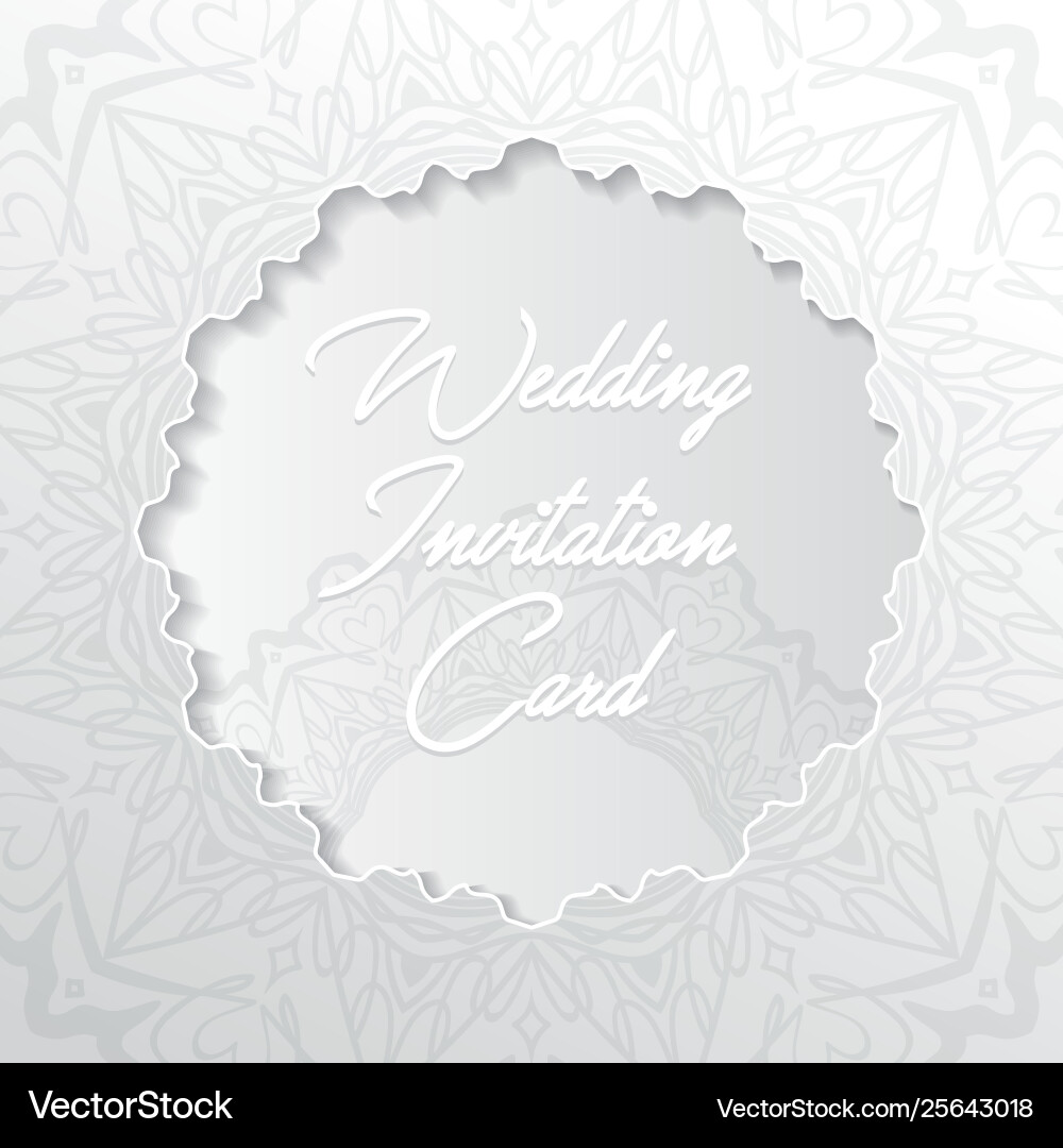 Wedding invitation card paper cut design Vector Image