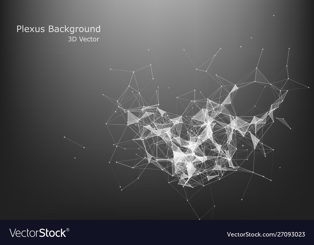Abstract illuminated particles and lines plexus Vector Image