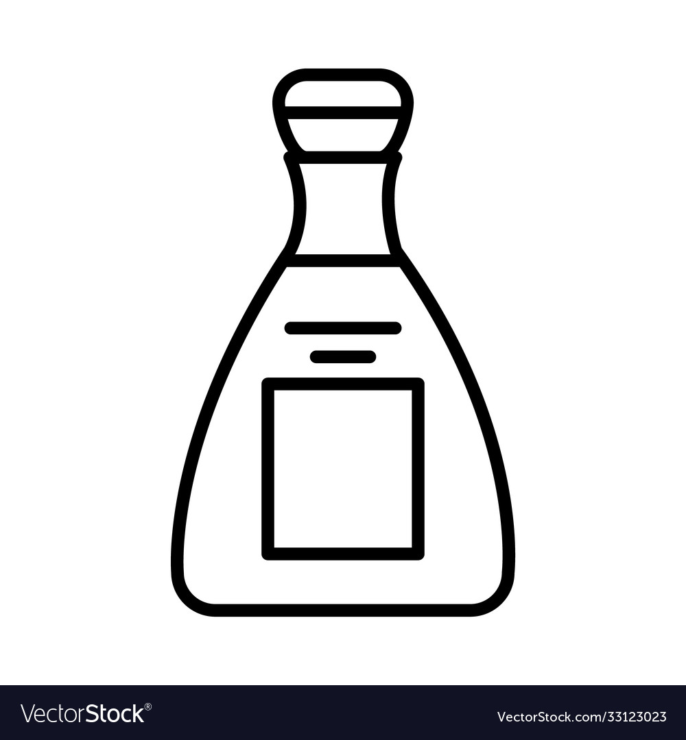 Bottle cognac icon line style Royalty Free Vector Image