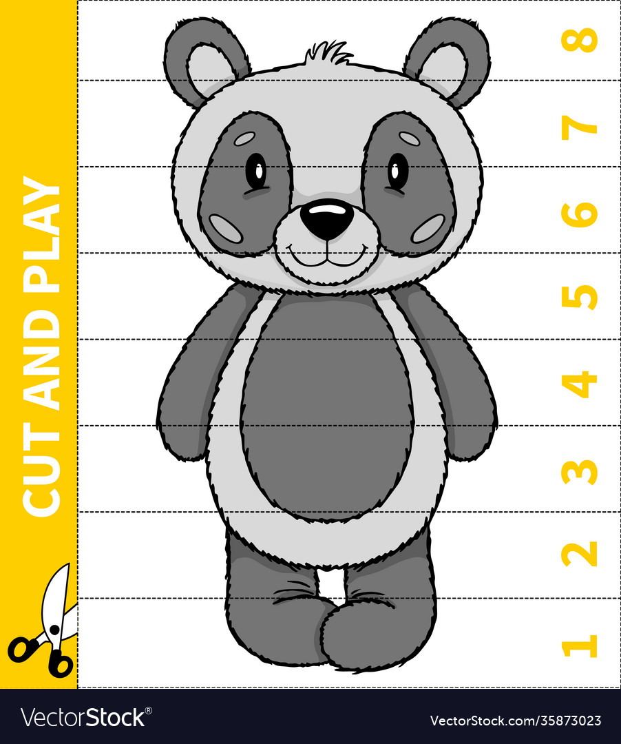 Children board animal game cut and play for number