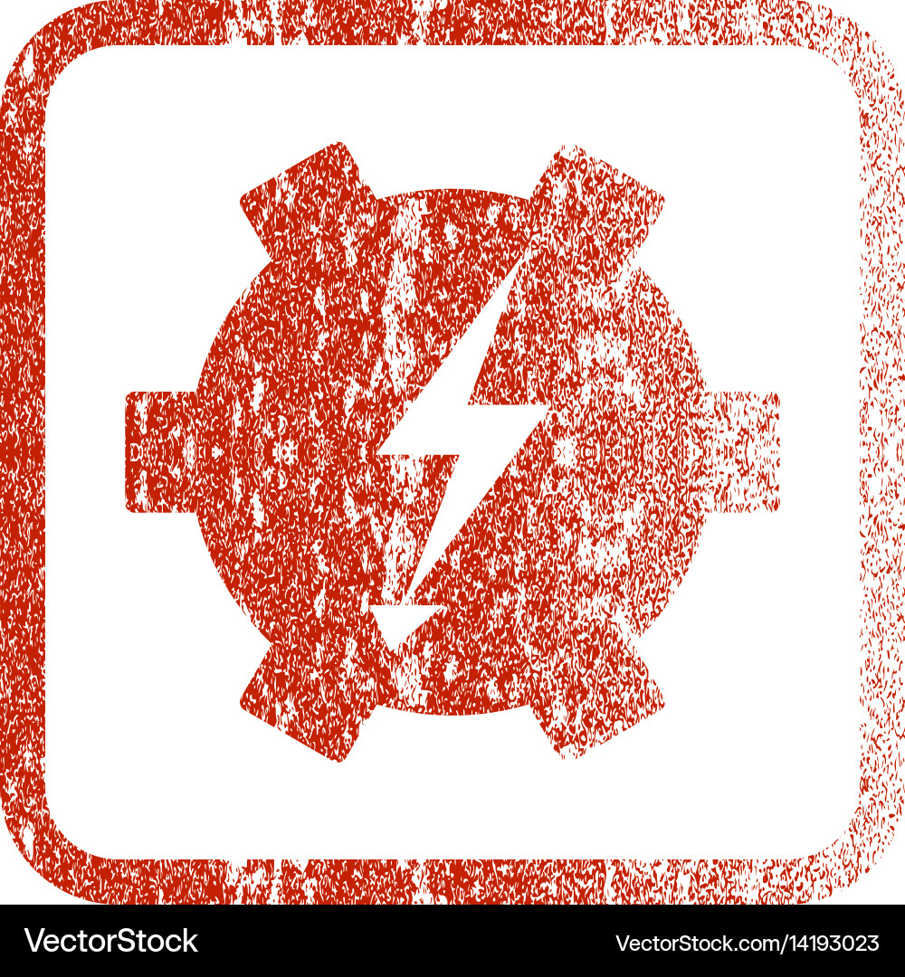 Electric power gear framed textured icon Vector Image