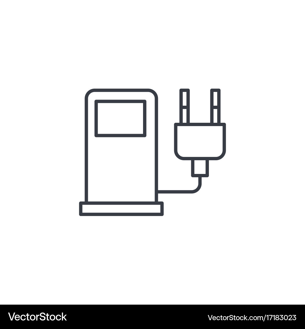 Electric vehicle charging station ecology thin Vector Image