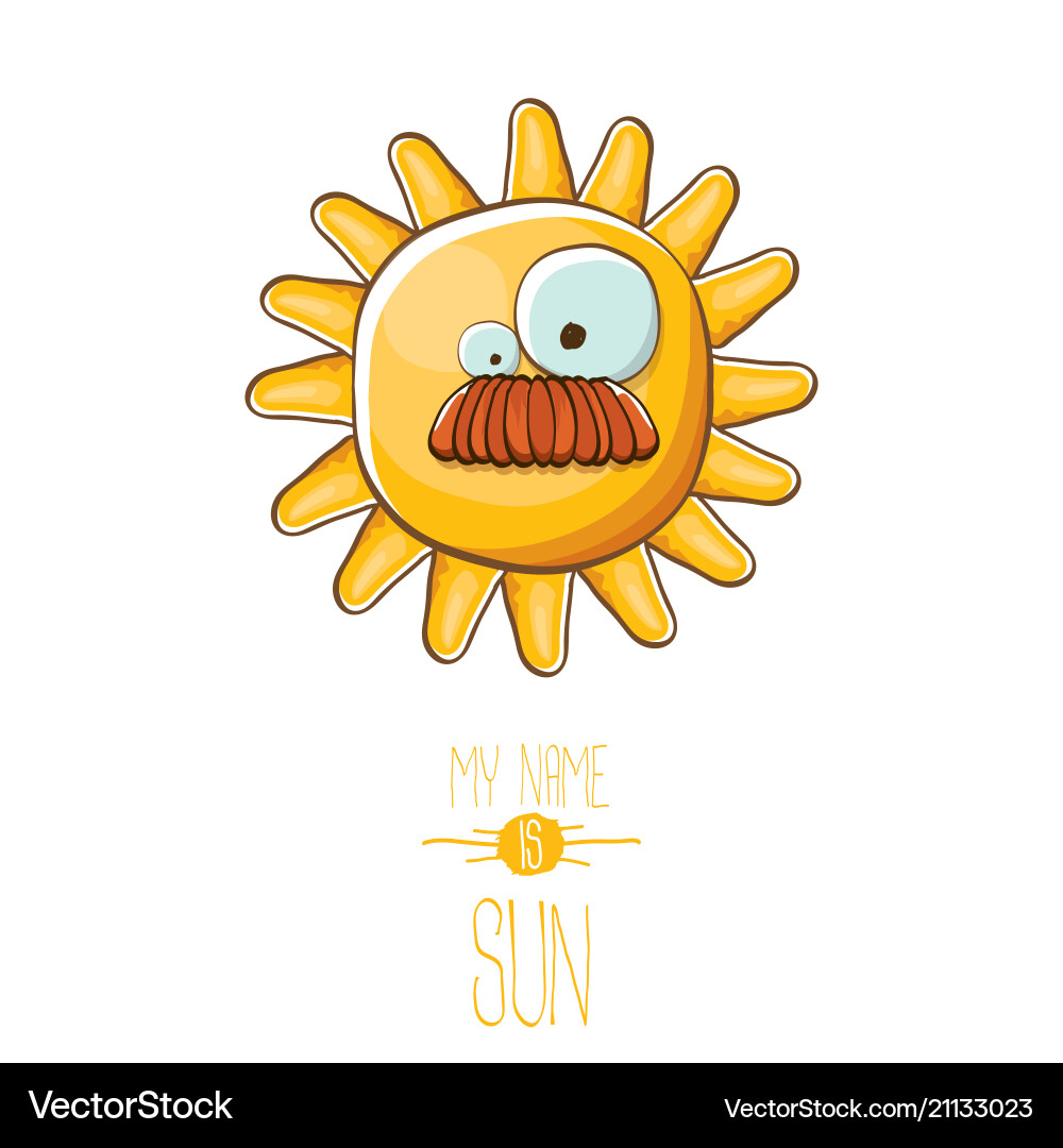 Funky cartoon style summer sun character Vector Image