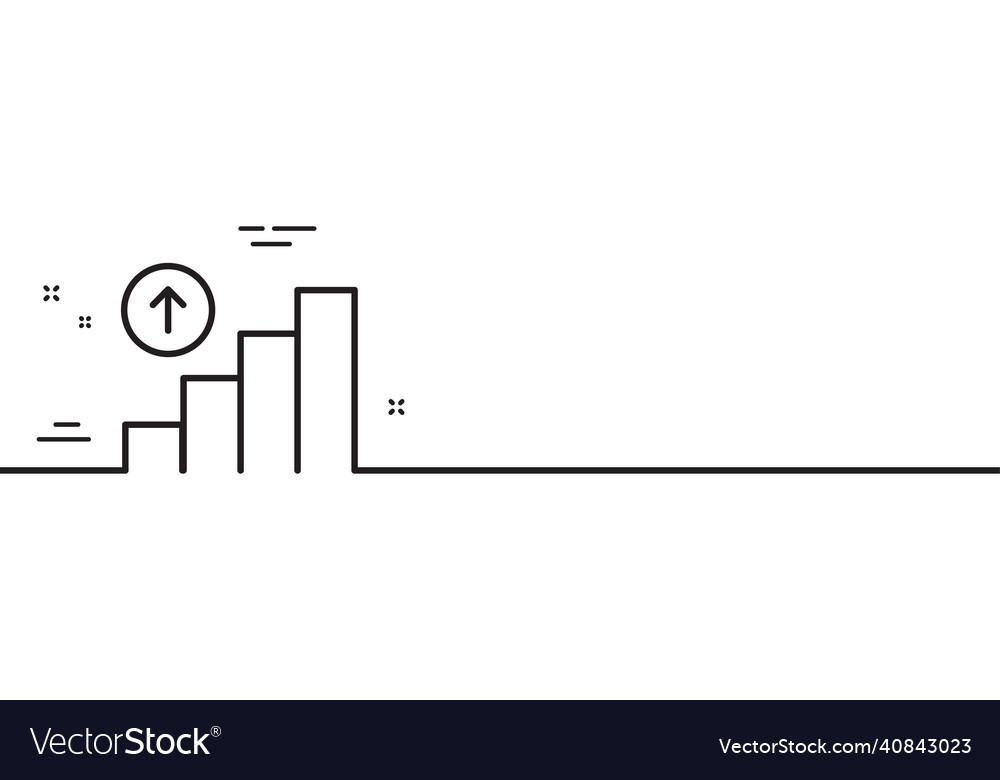 Graph line icon column chart sign minimal Vector Image