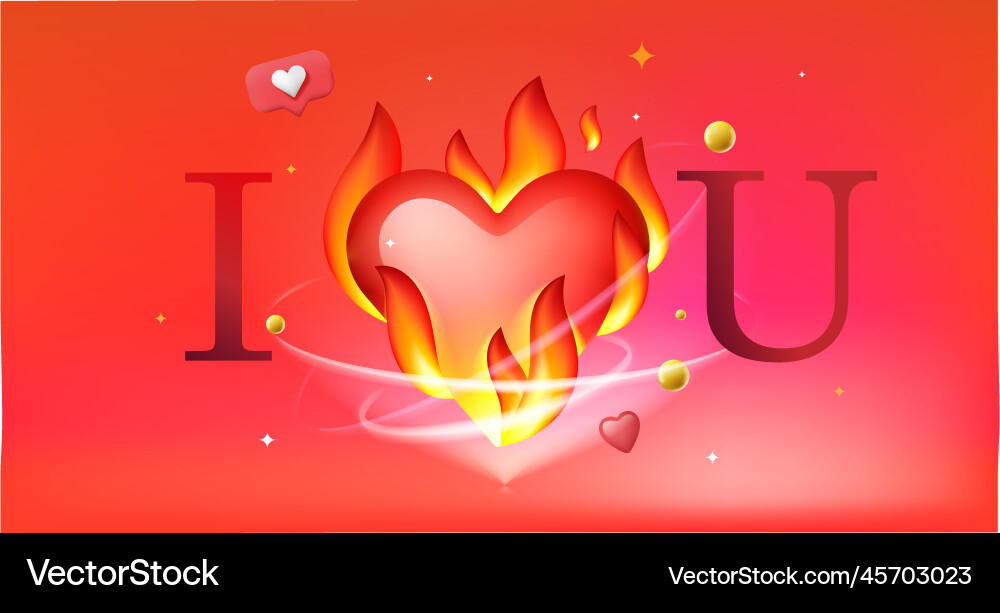 I love you valentines day design composition Vector Image