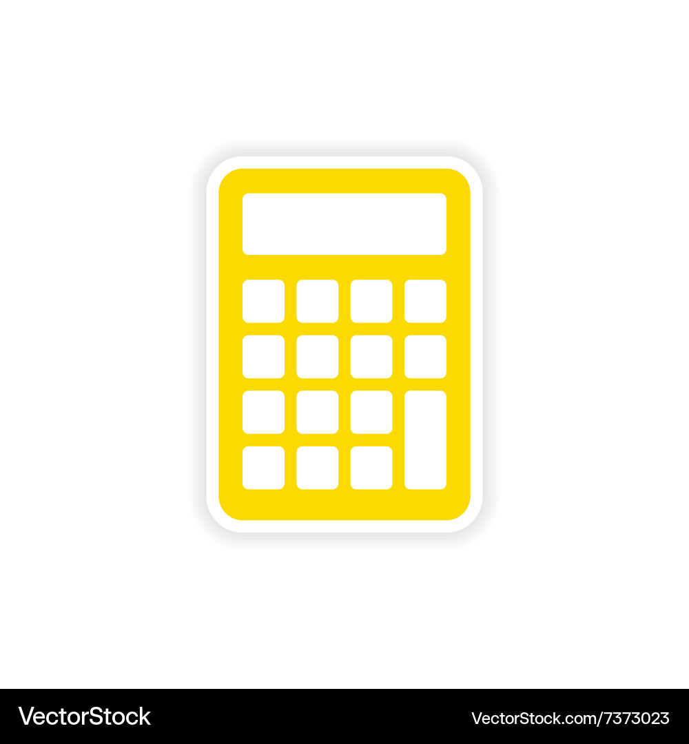 Icon sticker realistic design on paper calculator Vector Image