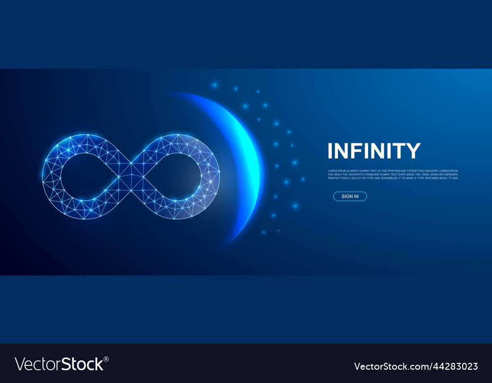 Infinity 3d polygonal symbol for website template Vector Image