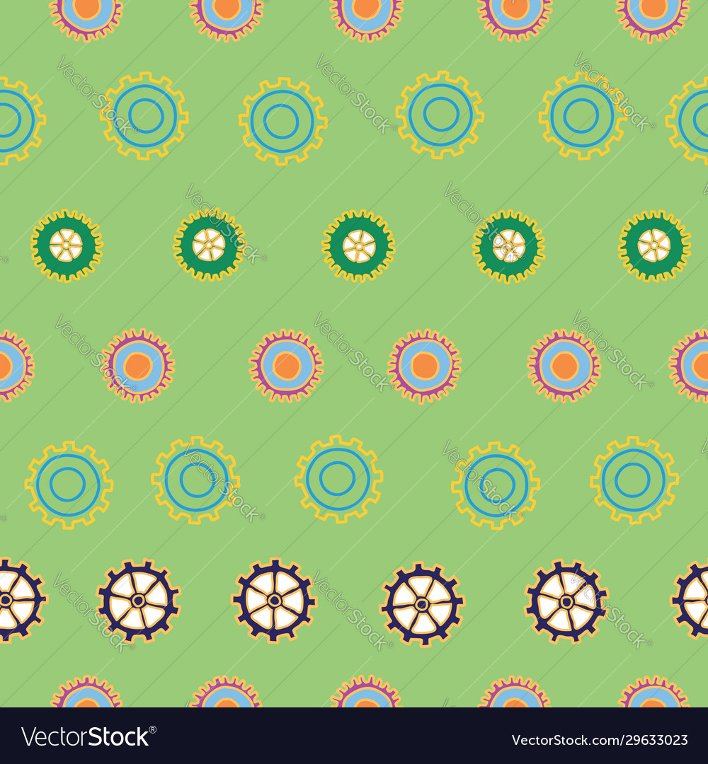 Step up gears and cogs repeat pattern Royalty Free Vector