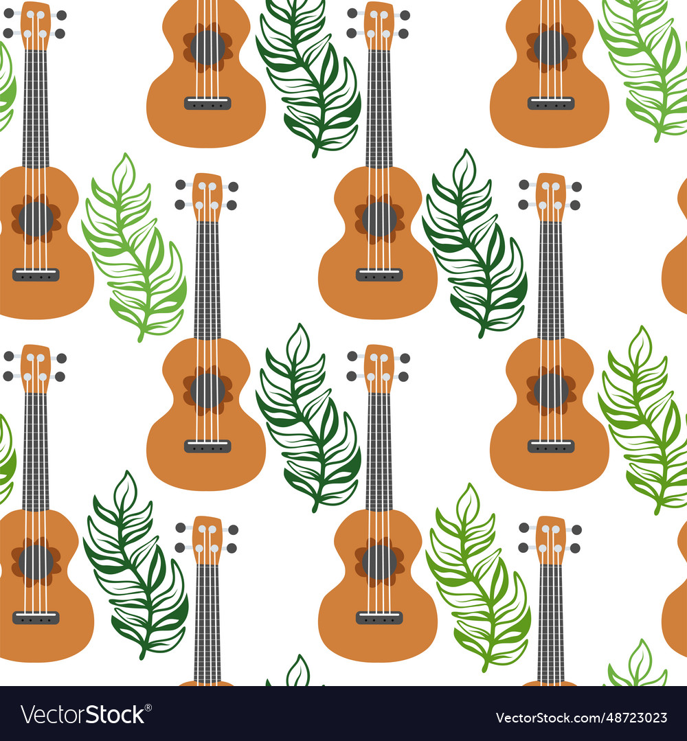 Ukulele seamless pattern Royalty Free Vector Image