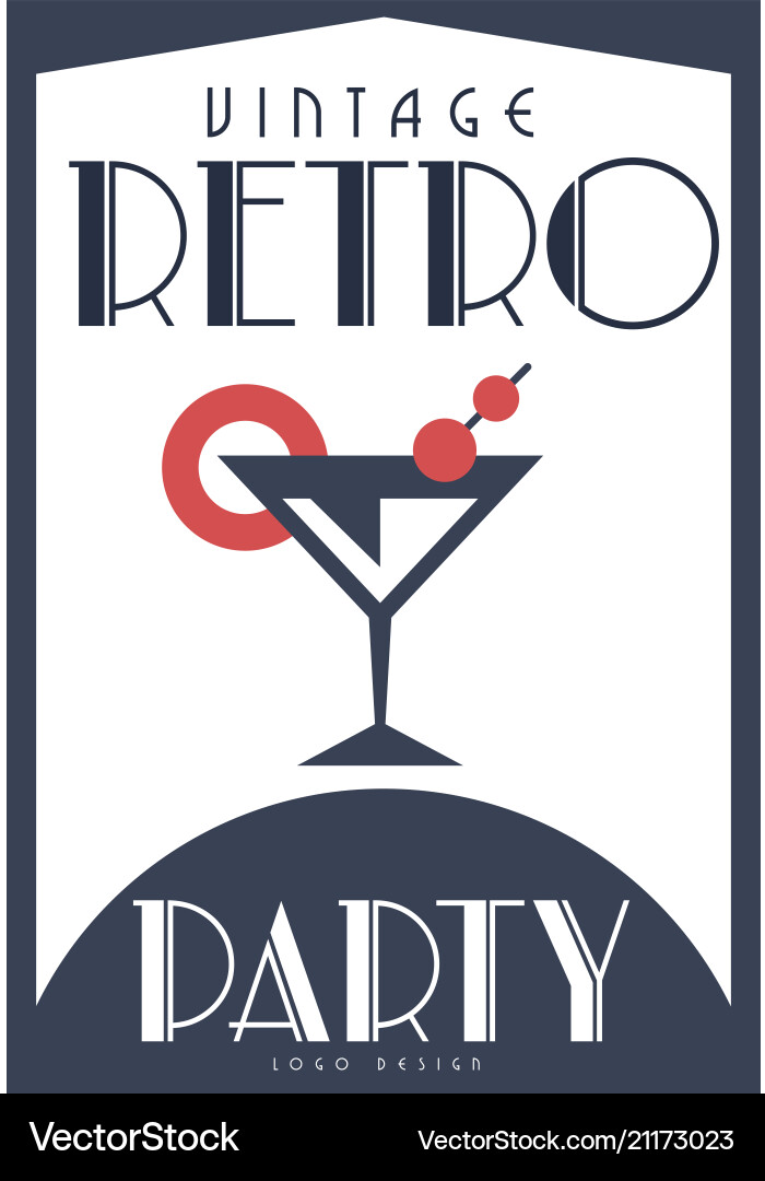 Vintage retro party design element for poster Vector Image
