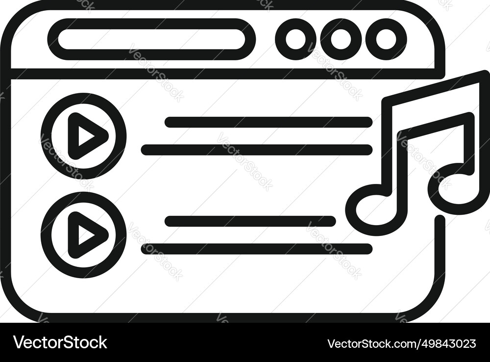 Web runner music playlist icon outline Royalty Free Vector