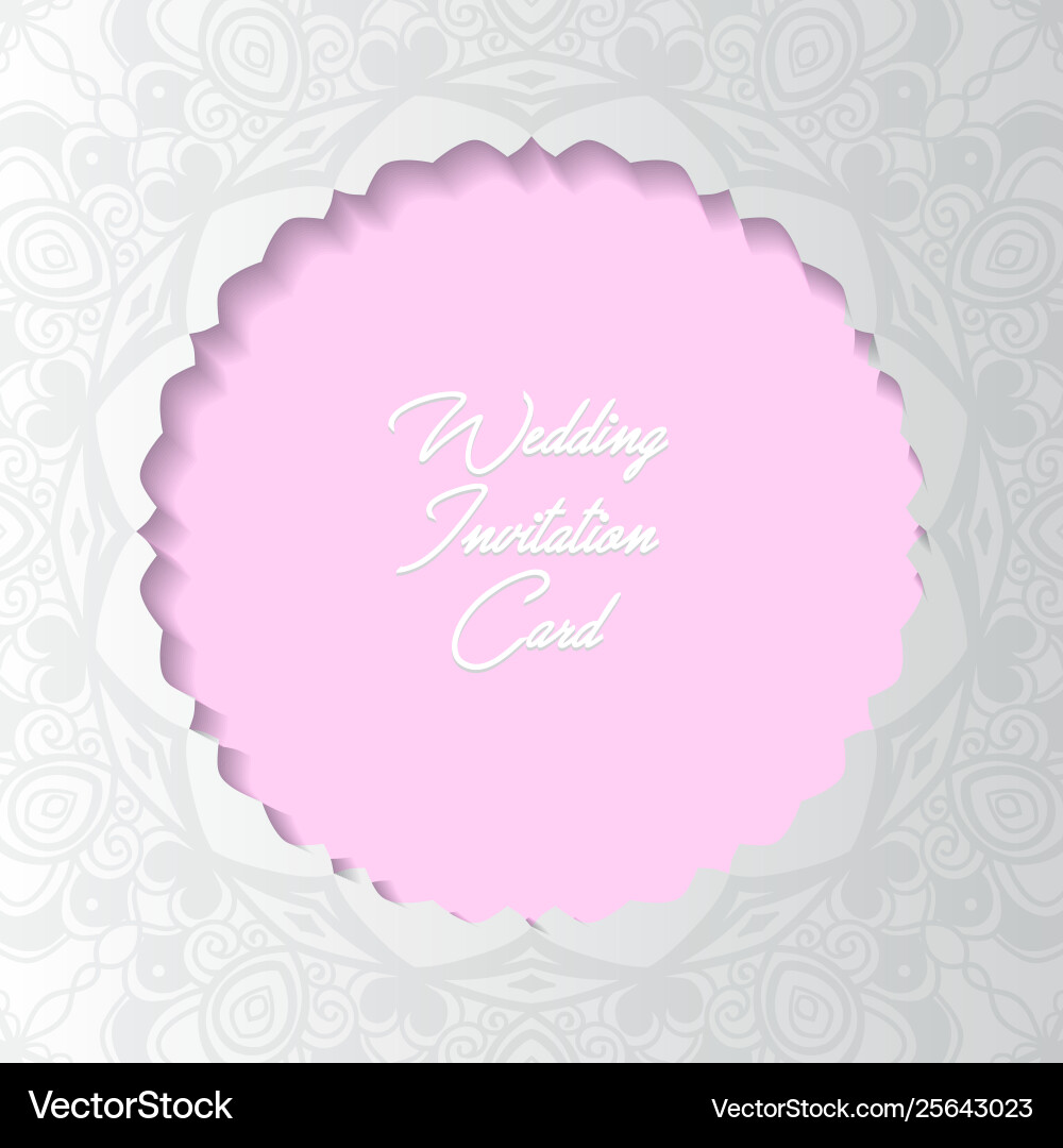 Wedding invitation card paper cut design Vector Image