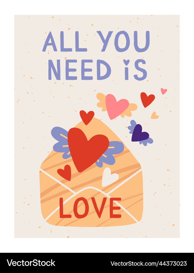 You need love poster Royalty Free Vector Image