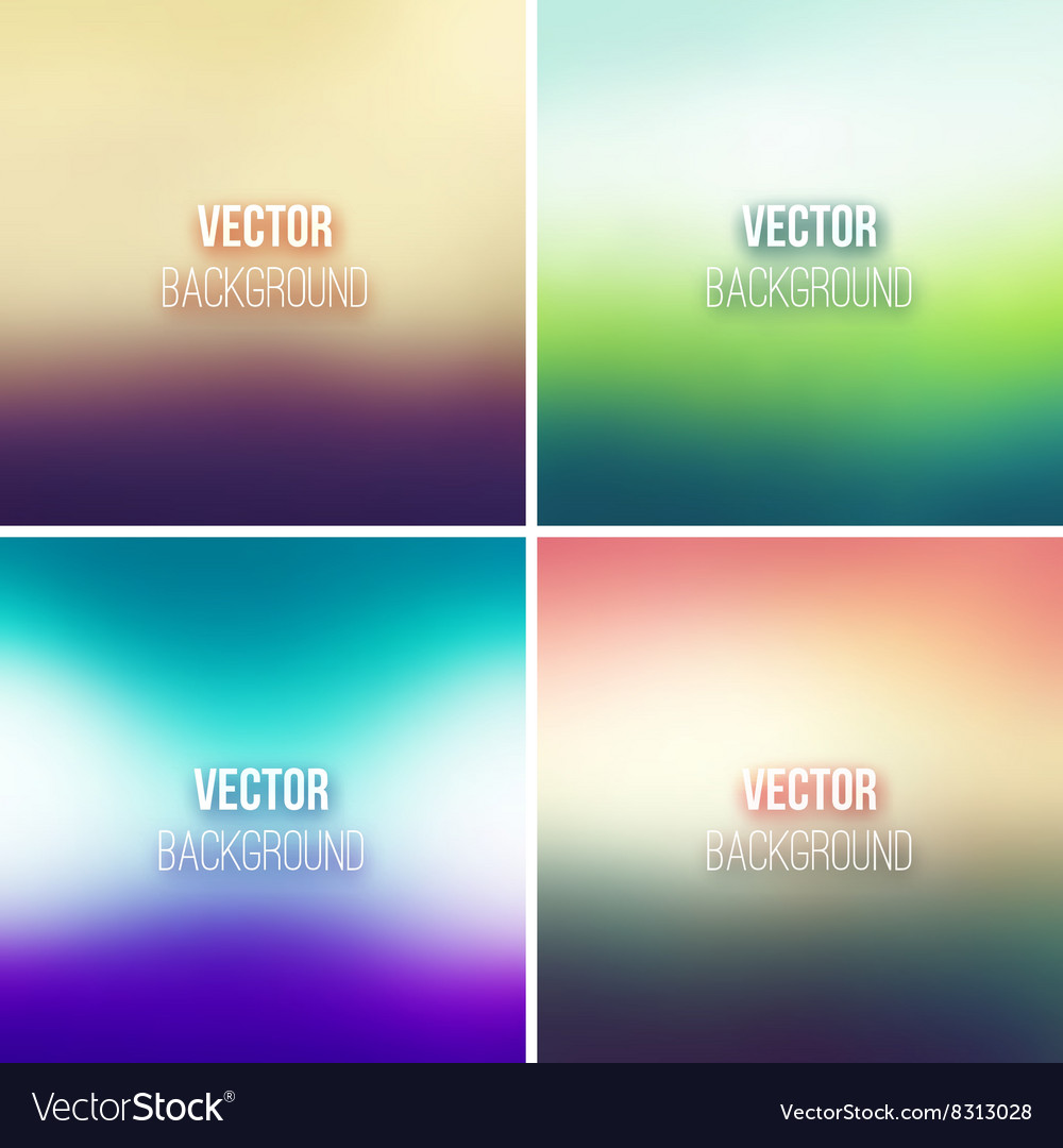 Abstract colorful blurred backgrounds set Vector Image