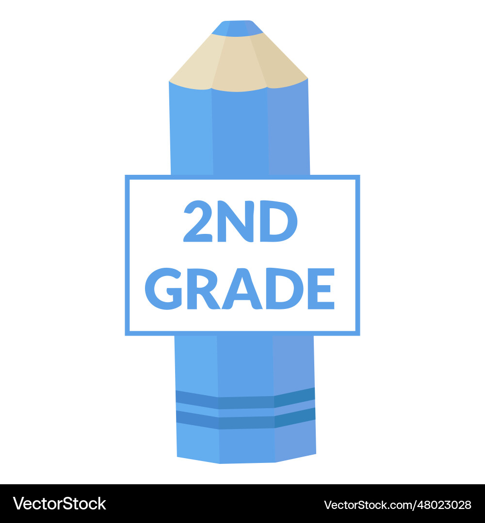 Color pencil school 2nd grade icon Royalty Free Vector Image