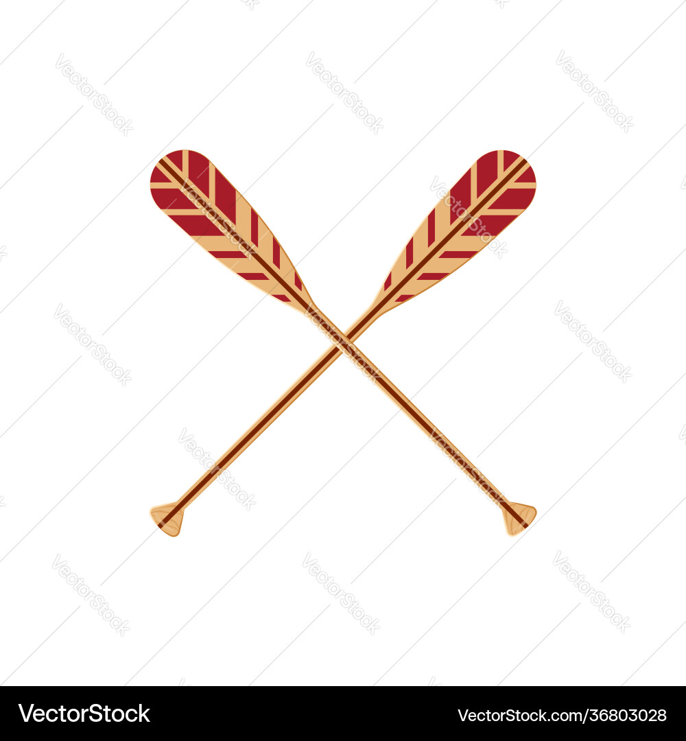 Crossed oar sign in flat style Royalty Free Vector Image