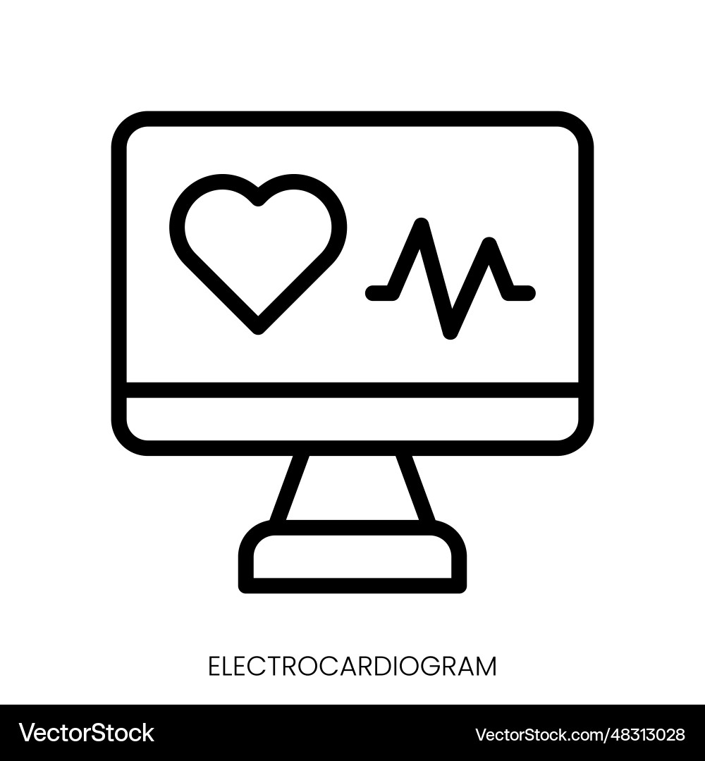 Electrocardiogram icon line art style design Vector Image