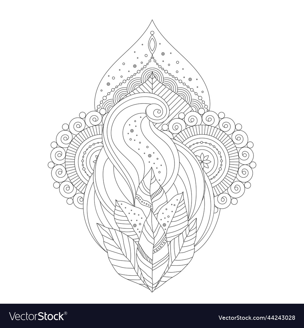 Indian mehendi pattern Royalty Free Vector Image