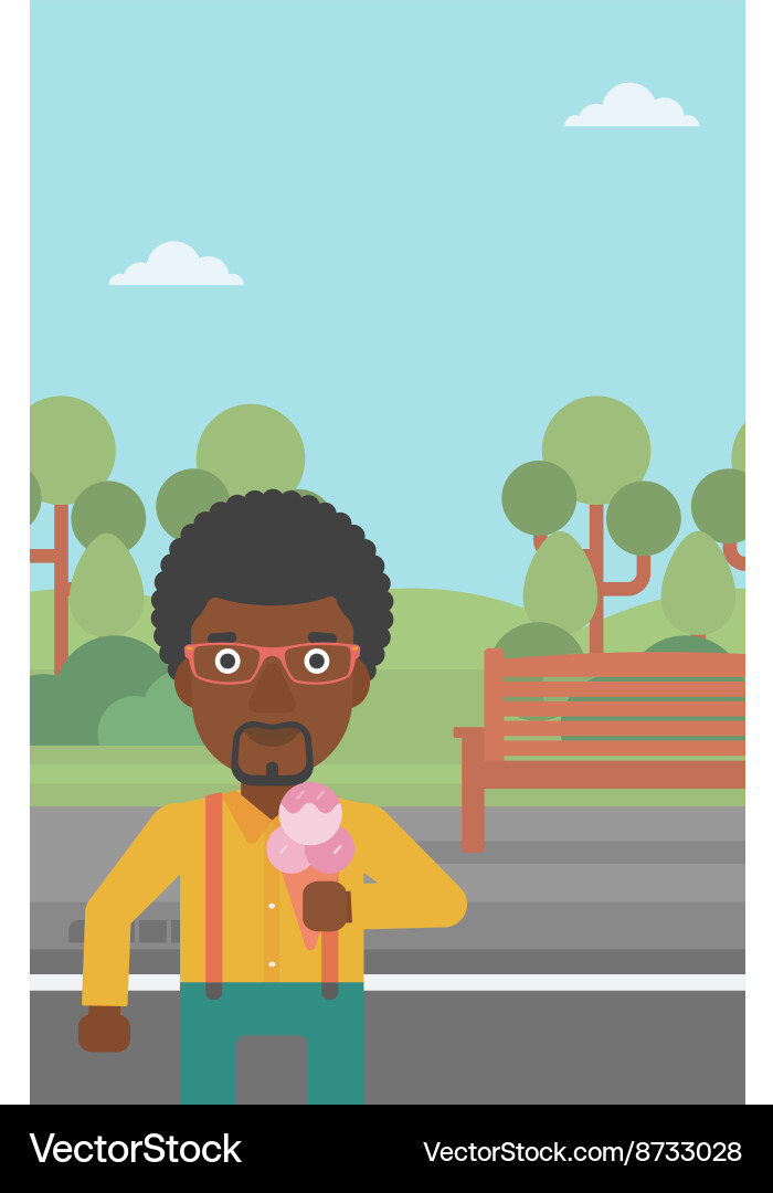 Man holding icecream Royalty Free Vector Image