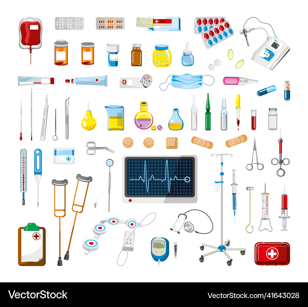 Medical supplies set Royalty Free Vector Image