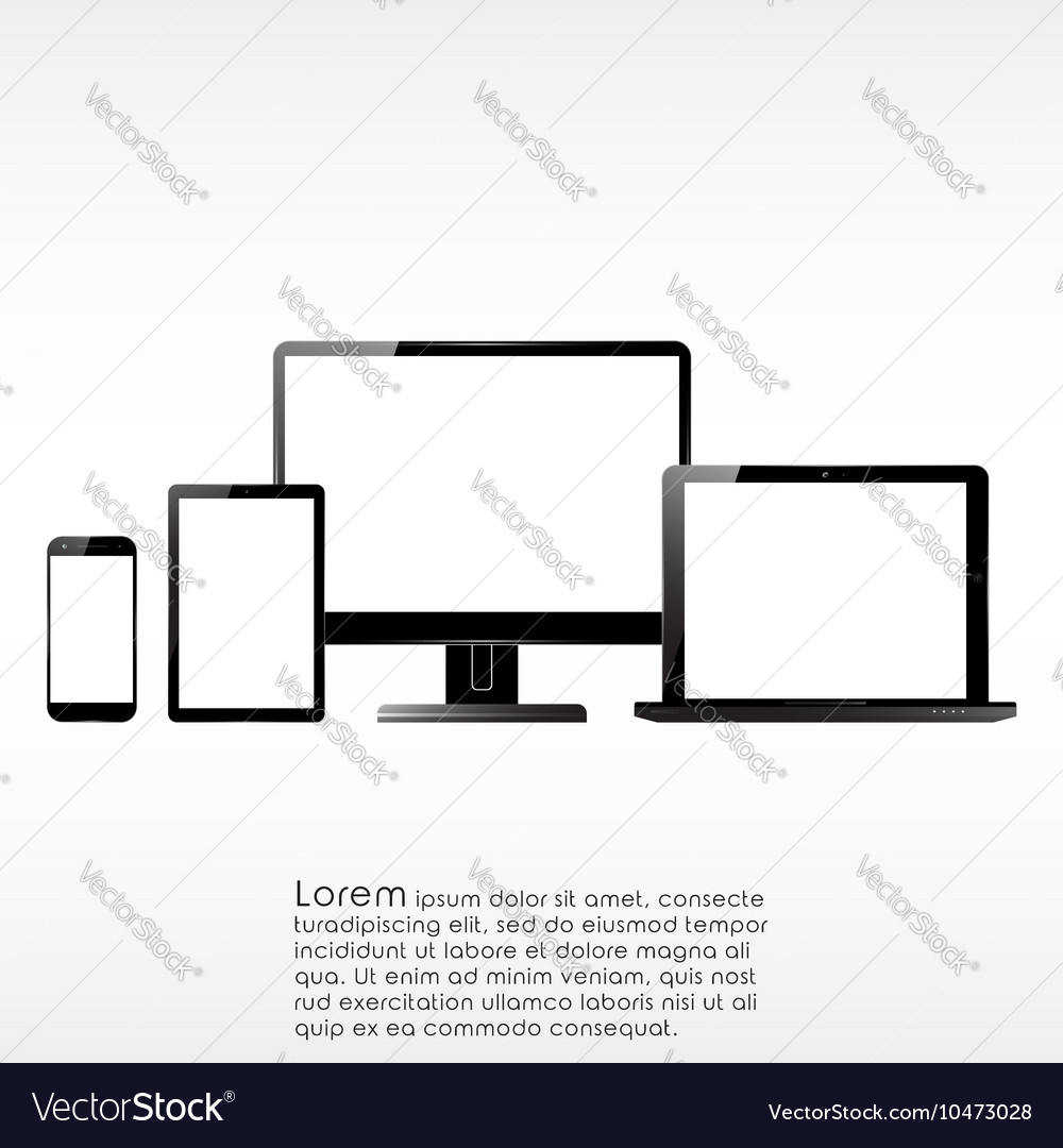 Monitor smartphone laptop tablet set Royalty Free Vector Monitor smartphone laptop tablet set Royalty Free Vector
