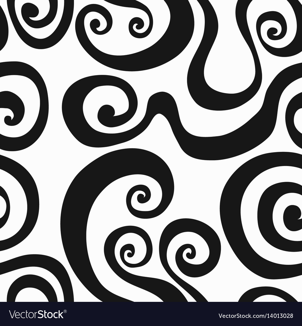Monochrome spiral seamless pattern Royalty Free Vector Image