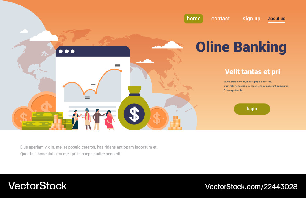 Online banking money graph growth wealth concept Vector Image